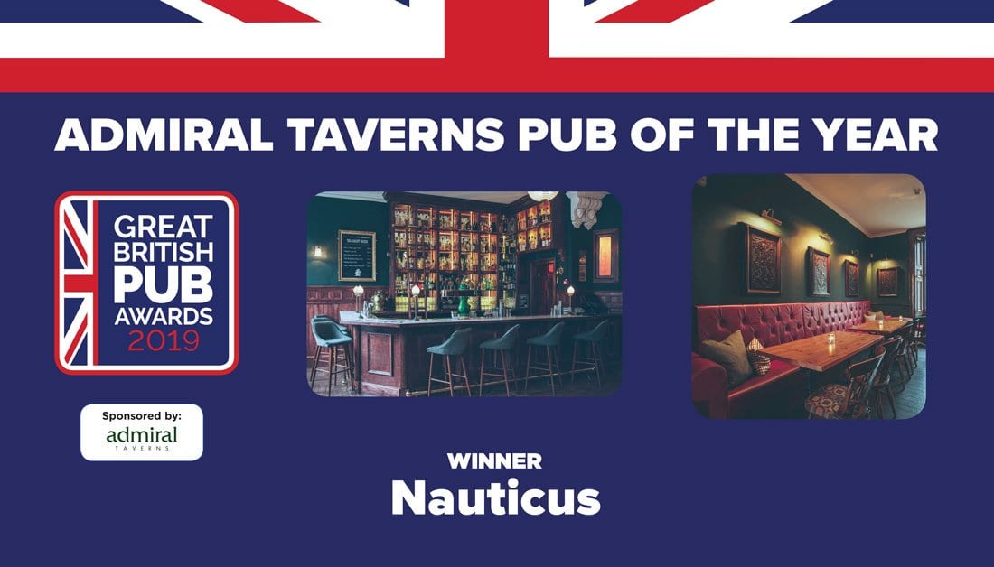 The Nauticus, Leith is named Admiral Taverns' Pub of the Year!
